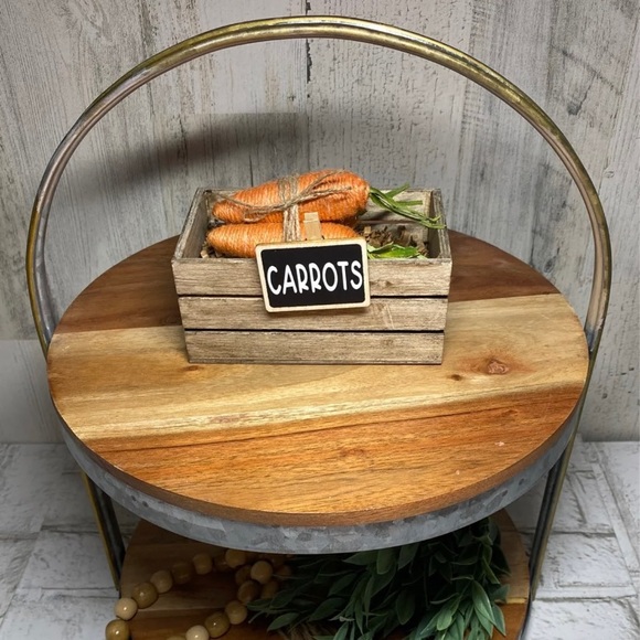 Hand Crafted | Accents | Farmhouse Decor Mini Crate Of Carrots | Poshmark